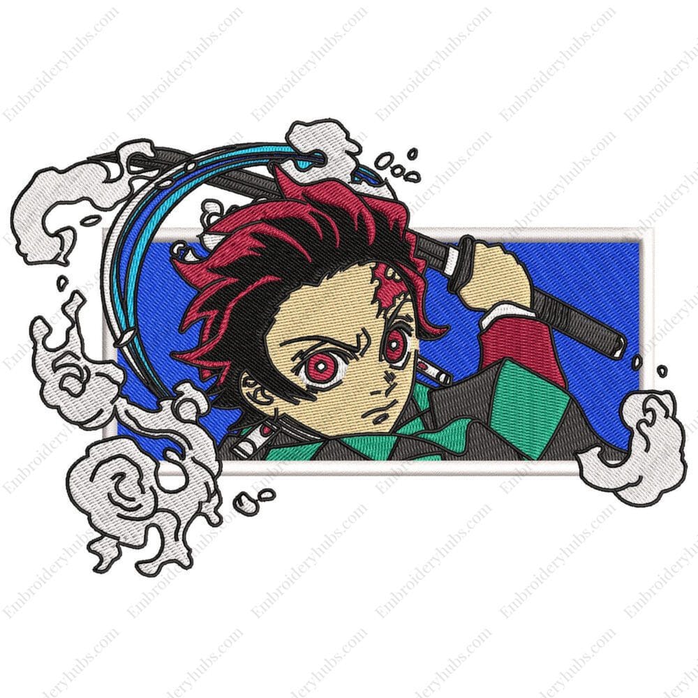 Tanjiro Anime Embroidery Design - Demon Slayer