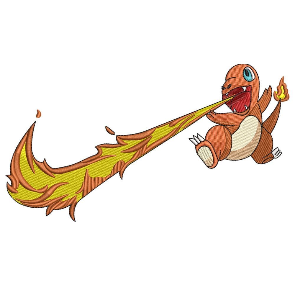 Charmander Anime Embroidery Design - Pokemon